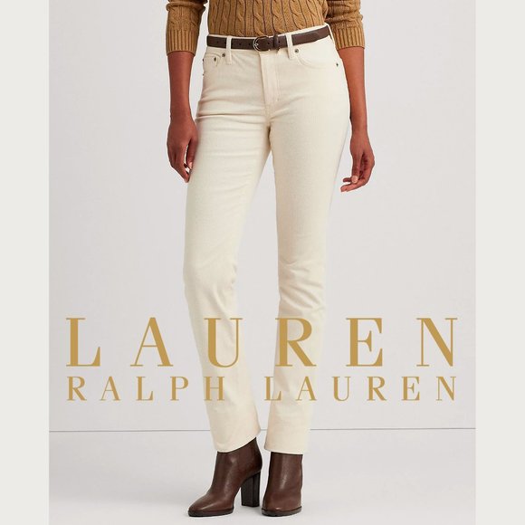 Lauren Ralph Lauren | Jeans | Lauren Ralph Lauren Premier Straight Leg Corduroy Jeans Ivory 6w ...